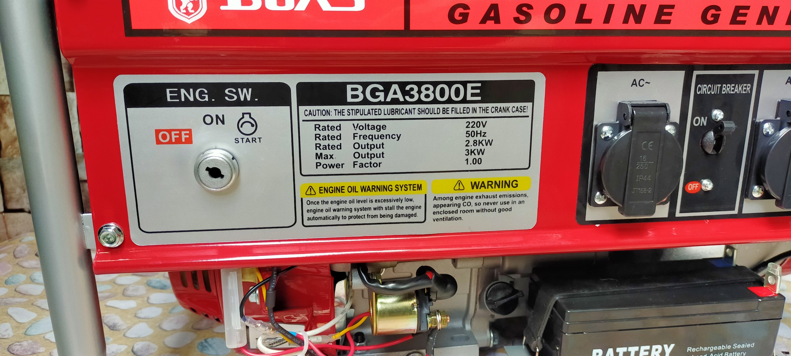 MÁY PHÁT ĐIỆN BGAS BGA-3800E 100% DÂY ĐỒNG ( KHỞI ĐỘNG ĐIỆN)