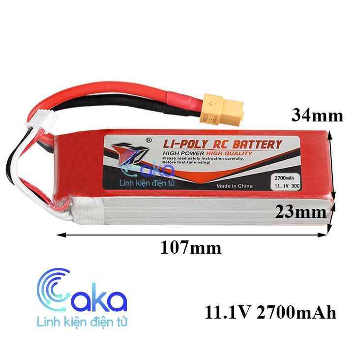 Pin Lipo 3s 2700 mAh - Linh Kiện Điện Tử TPHCM - Chuyên cung cấp linh ...