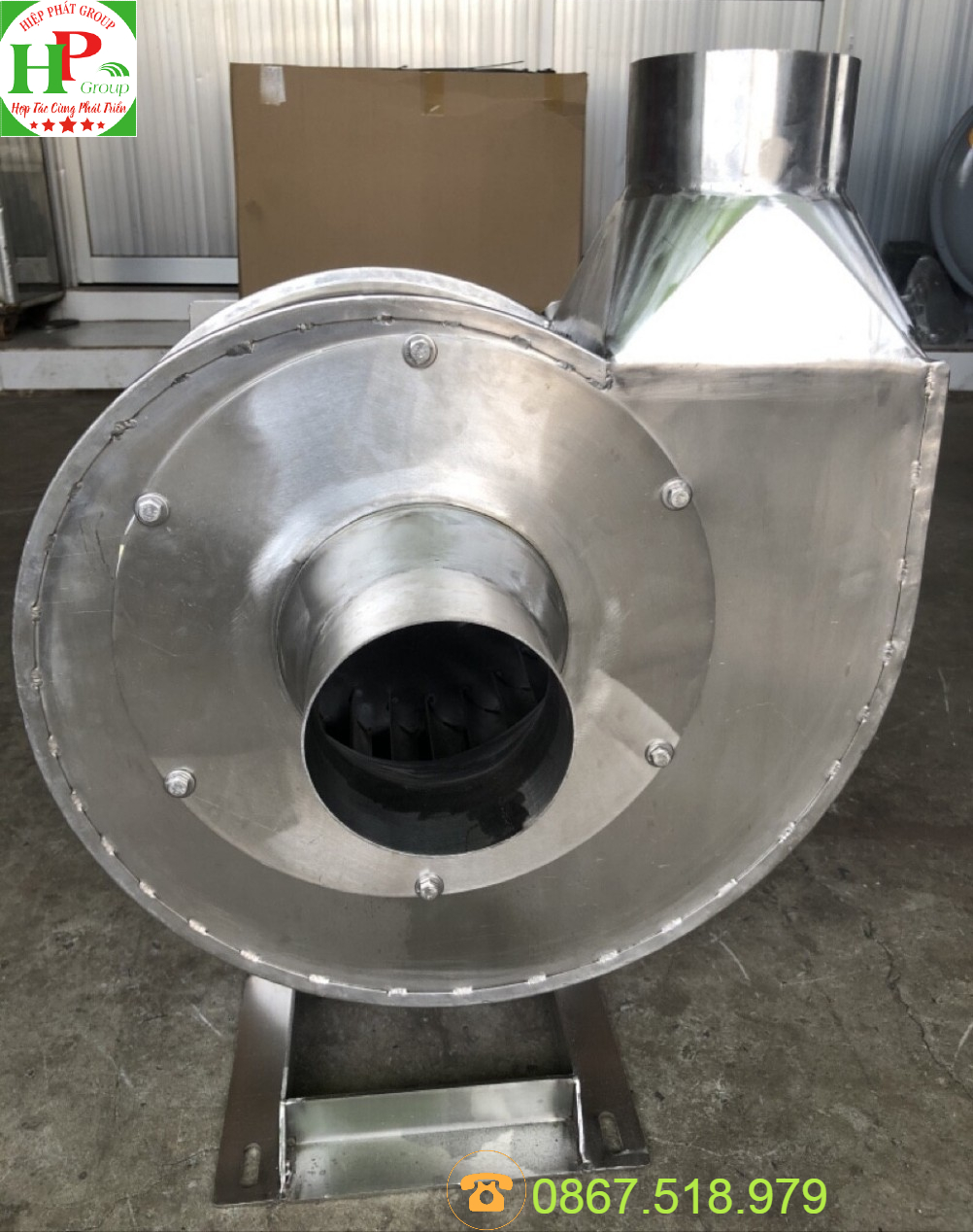 Quạt ly tâm Inox 304 - 2HP (Chuyên hút mùi hóa chất, axit)