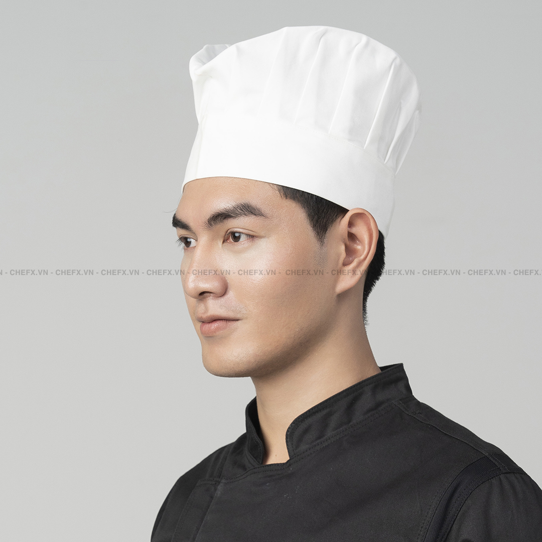 MŨ BẾP XẾP LY MÀU TRẮNG CÓ ĐAI ĐIỀU CHỈNH KÍCH THƯỚC - PLEATED CHEF HAT ...