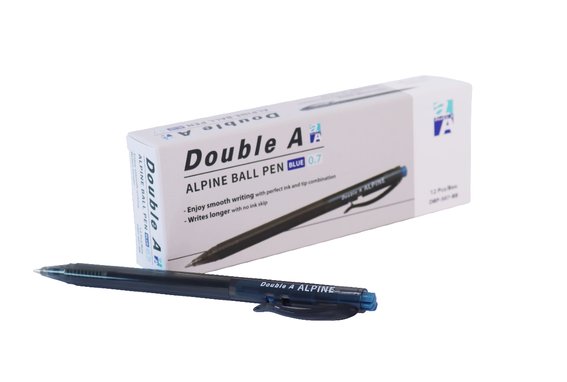 Bút bi Double A Alpine 0.7mm - Mực xanh Nhà sách Hồng Bách
