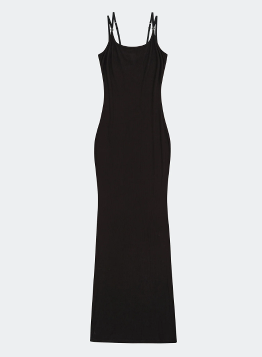 SMFK Compass Hug Slim Fit Long Dress Black
