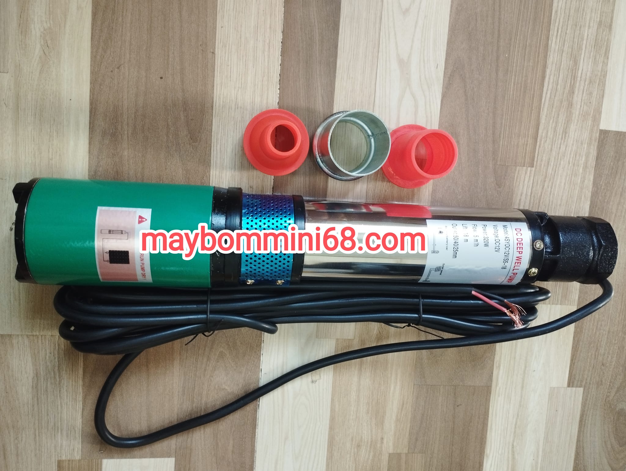 Máy bơm hỏa tiễn đa tầng 12v 320w 5m3/h đẩy cao 18m Máy bơm mini 68