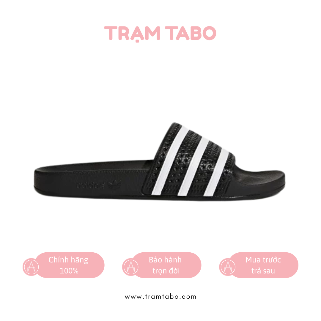 [280647] M ADIDAS ADILETTE BLACK WHITE Trạm Tabo