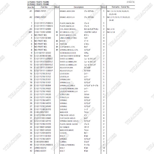 Guốc phanh C-52-13117-53000-Z | https://thacoes.com/