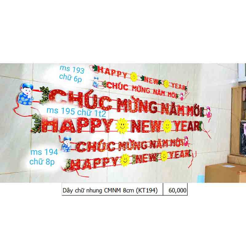 Dây chữ nhung CMNM 8cm (KT194) Công ty TNHH Văn phòng phẩm NGA