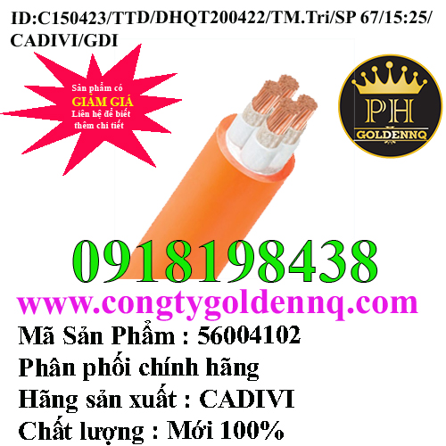 Cáp Điện Chống Cháy Cadivi CXV/FR-3x70+1x35 - 0.6/1kV 56004102 giá rẻ ...