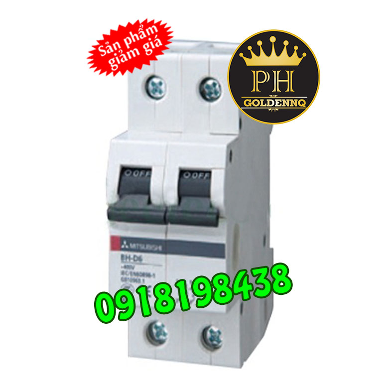 MCB Mitsubishi BH-D10 2P 16A TYPE C DC N, 10kA | Công Ty Quốc Tế Golden NQ