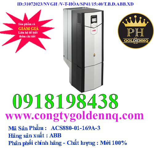 Biến tần ABB ACS880-01-169A-3 90kW 169HP 3 Pha 380V | Công Ty TNHH Tổng Hợp Quốc Tế Golden NQ