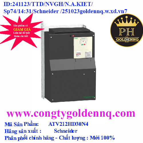 Biến tần Schneider ATV212HD30N4 30kW 40HP 3 Pha 380V | Công Ty Quốc Tế Golden NQ