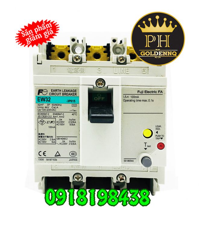 ELCB Fuji EW32AAG-3P 1.5kA 5A-32A | Công Ty TNHH Tổng Hợp Quốc Tế Golden NQ