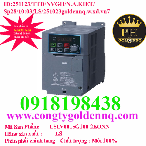 Biến Tần LS LSLV0015G100-2EONN 1.5kw 3 Pha 200V | Công Ty Quốc Tế Golden NQ