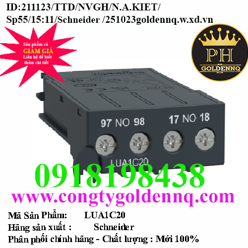 Tiếp điểm báo sự cố/ phụ LUA1C20 Schneider | Công Ty TNHH Tổng Hợp Quốc ...