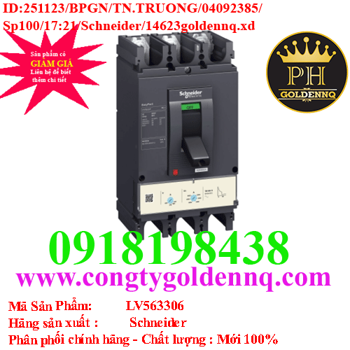 Cầu dao chỉnh dòng MCCB LV563306 Schneider | Công Ty TNHH Tổng Hợp Quốc ...