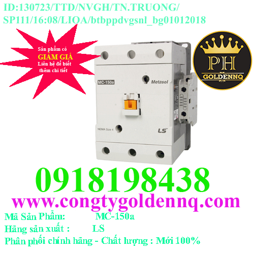 Khởi động từ LS 3P MC-150a 150A (2a2b) | Công Ty TNHH Tổng Hợp Quốc Tế ...
