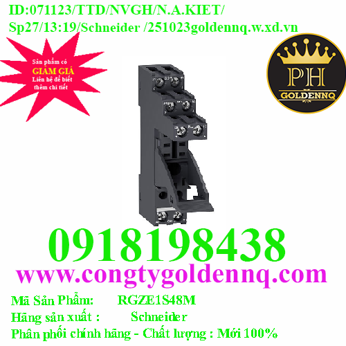 Đế cắm RGZE1S48M Schneider | Công Ty TNHH Tổng Hợp Quốc Tế Golden NQ