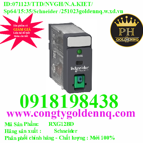 Relay trung gian RXG12BD Schneider | Công Ty TNHH Tổng Hợp Quốc Tế ...