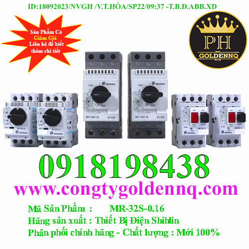 MANUAL MOTOR STARTER = MCB + OVERLOAD (3P) MR-32S-0.16 | Công Ty TNHH ...