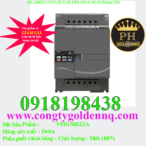 Biến tần Delta VFD150E23A 15kW 3 Pha 220V giá rẻ, phân phối sỉ Biến tần ...