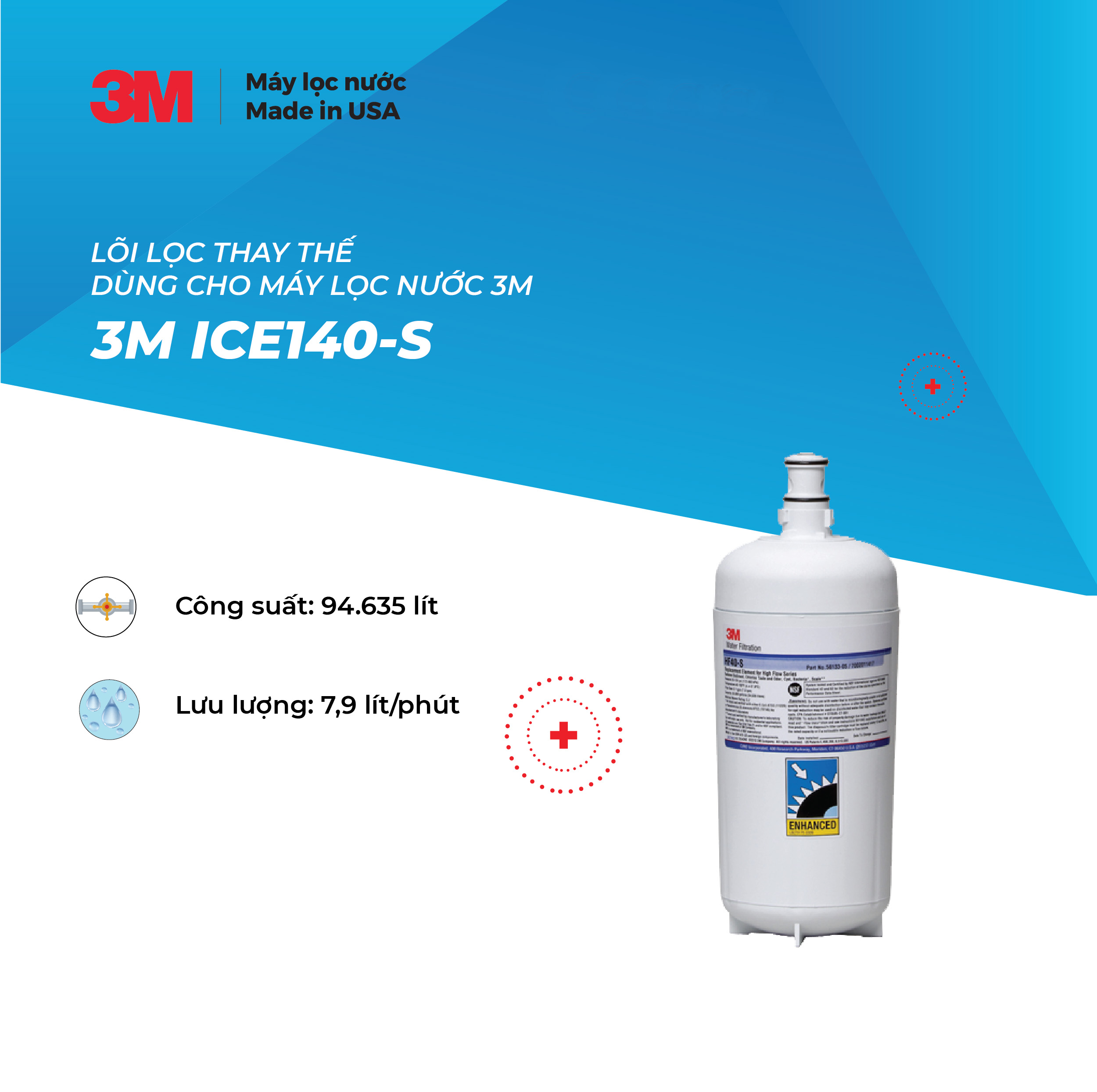 Lõi Thay Cho Máy Lọc Nước 3M ICE140-S (MÃ HF40-S) | Công ty TNHH Cooking Studio