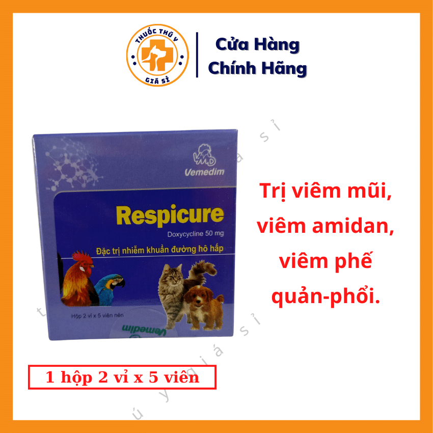 VMD Respicure (2vỉ*5viên) Chính Hãng Giá Tốt Phân Phối Thuốc Thú Y