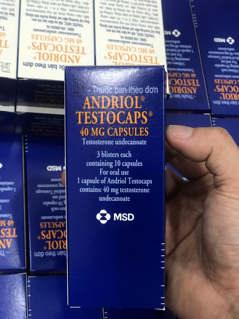 Andriol Testocaps 40mg Capsules- Hãng MSD - Hộp 3 vỉ x 10 viên