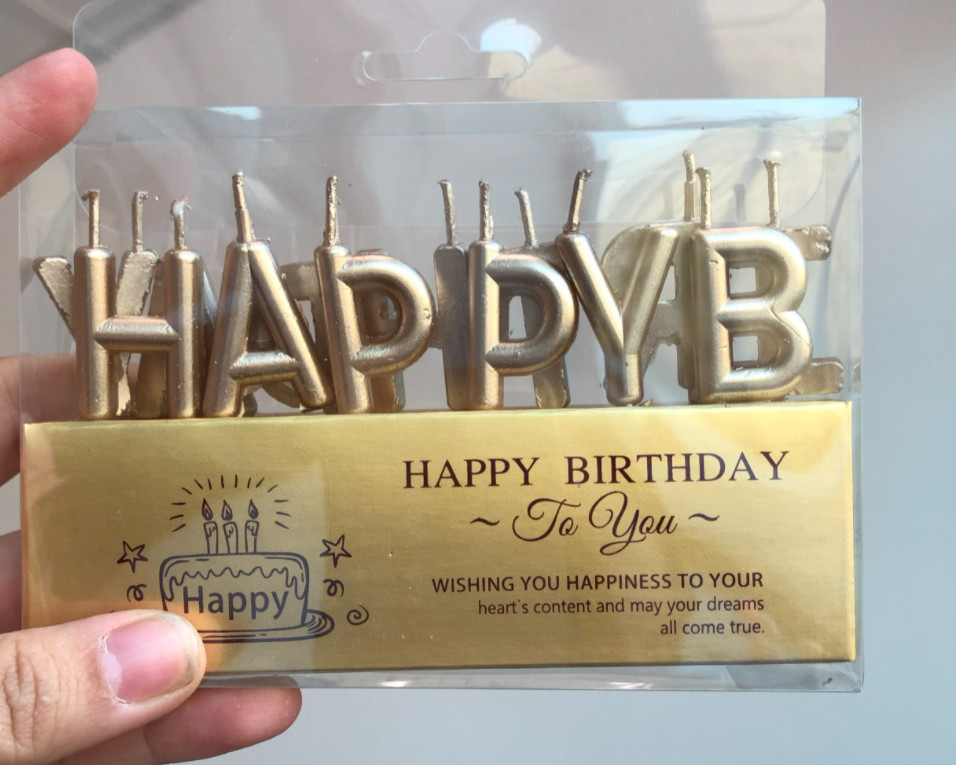 Nến HPBD - vàng đồng. phukienthuynga