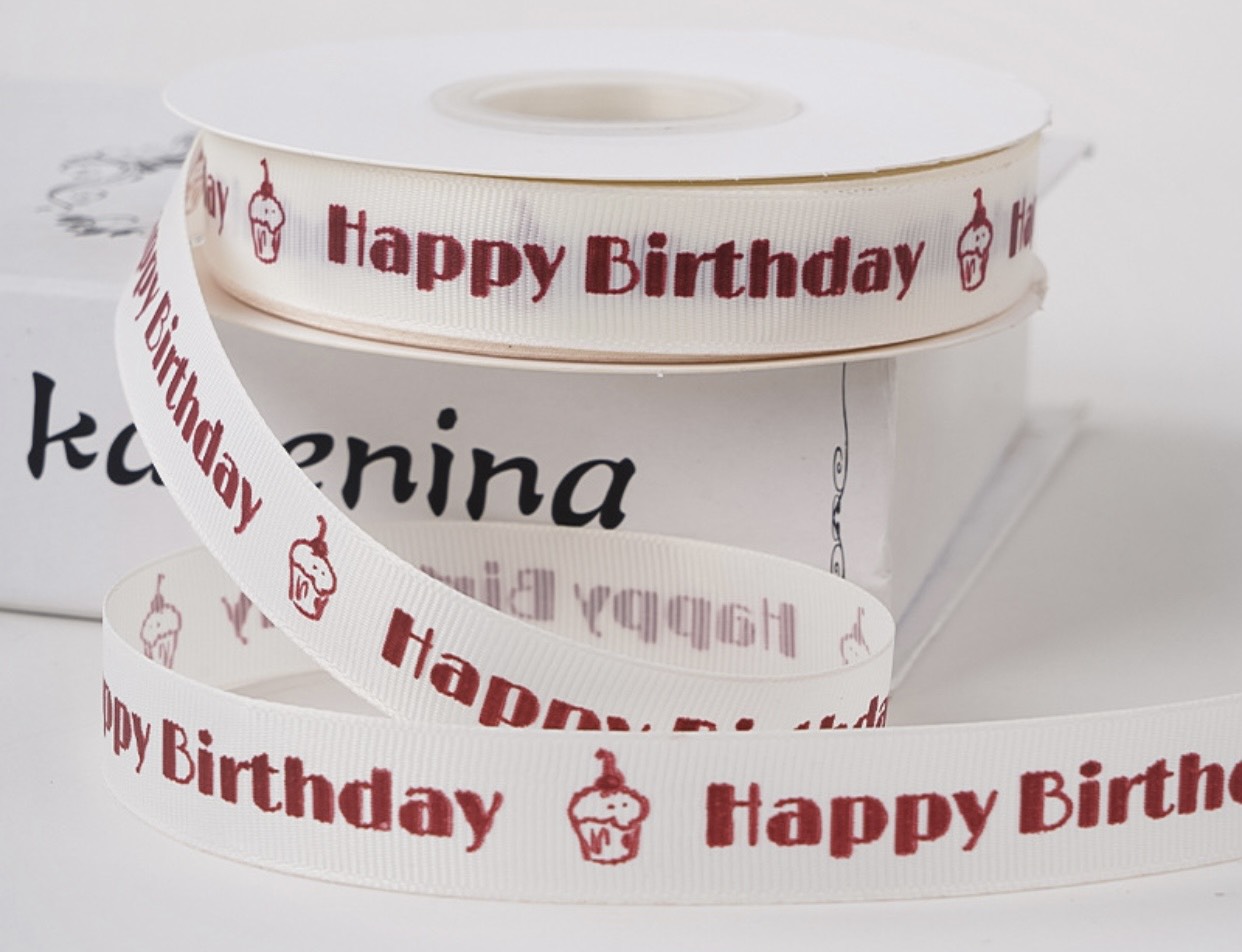 Ruybang HPBD kem in chữ HPBD và cupcake-ĐỎ (2cm x 35m). phukienthuynga