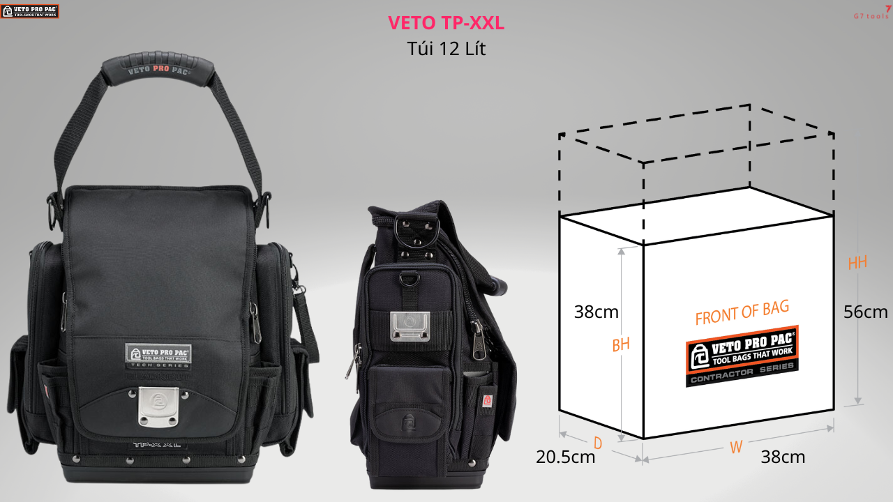 Túi Đeo VETO TP-XXL Gồm 47 Pouch Tiện Lợi & Dung Tích 12 Lít