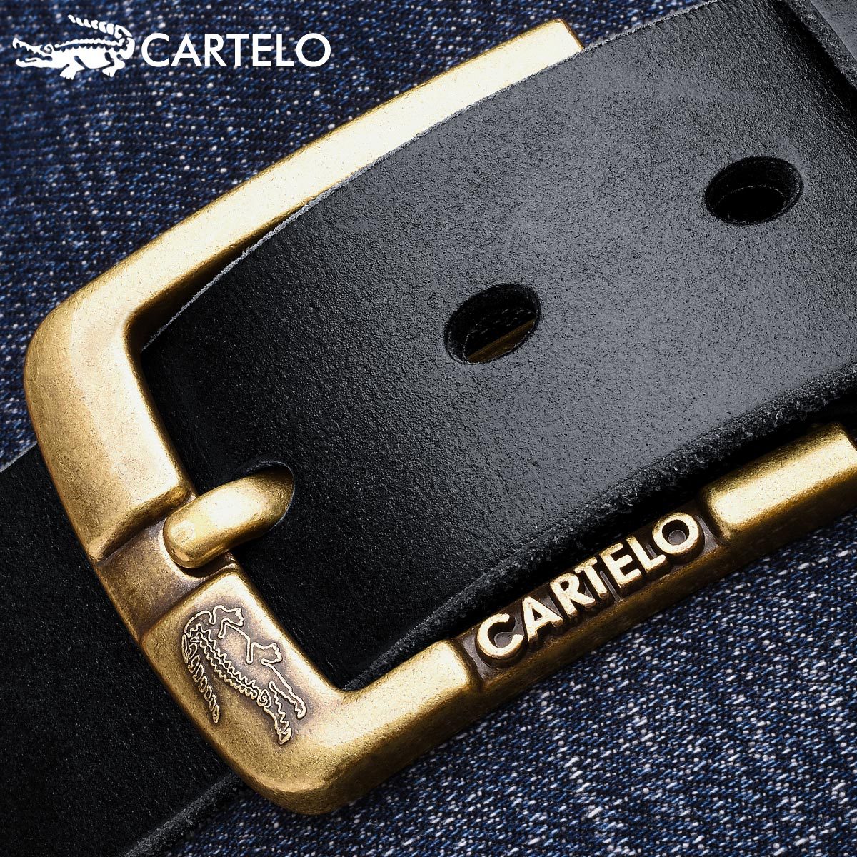 Thắt lưng nam khóa đồng nguyên khối Cartelo CTL-KD02 | THEMENSHOP.VN