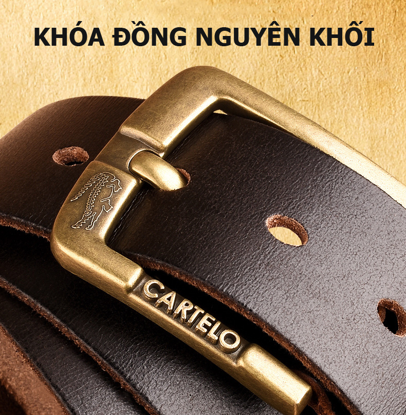 Thắt lưng nam khóa đồng nguyên khối Cartelo CTL-KD02 | THEMENSHOP.VN