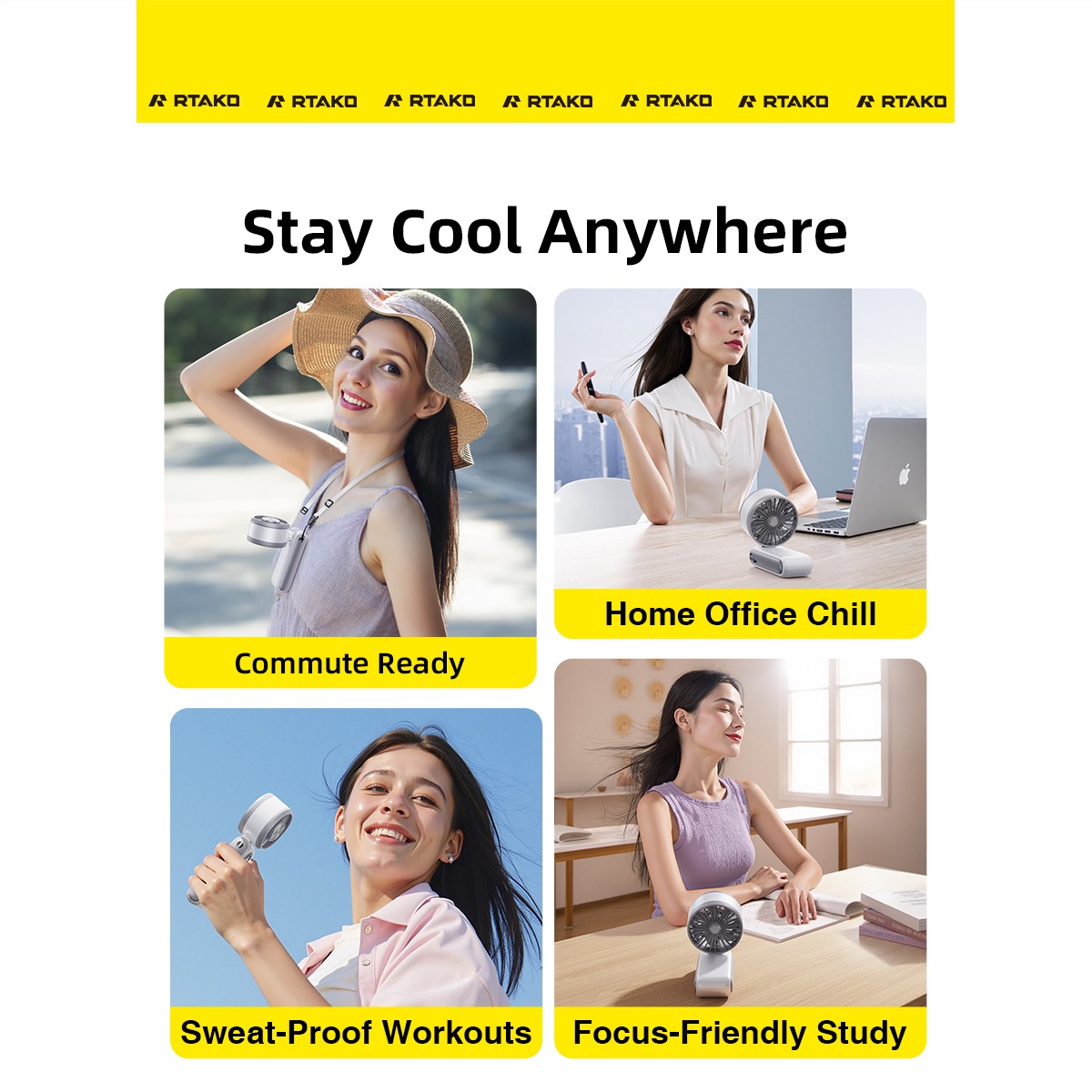 Quạt cầm tay mini có sò lạnh RTAKO T50 Pin trâu - chube.vn