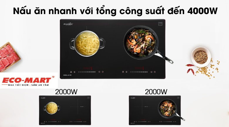 Đánh giá điểm nổi bật trên bếp từ đôi Magic AC-210