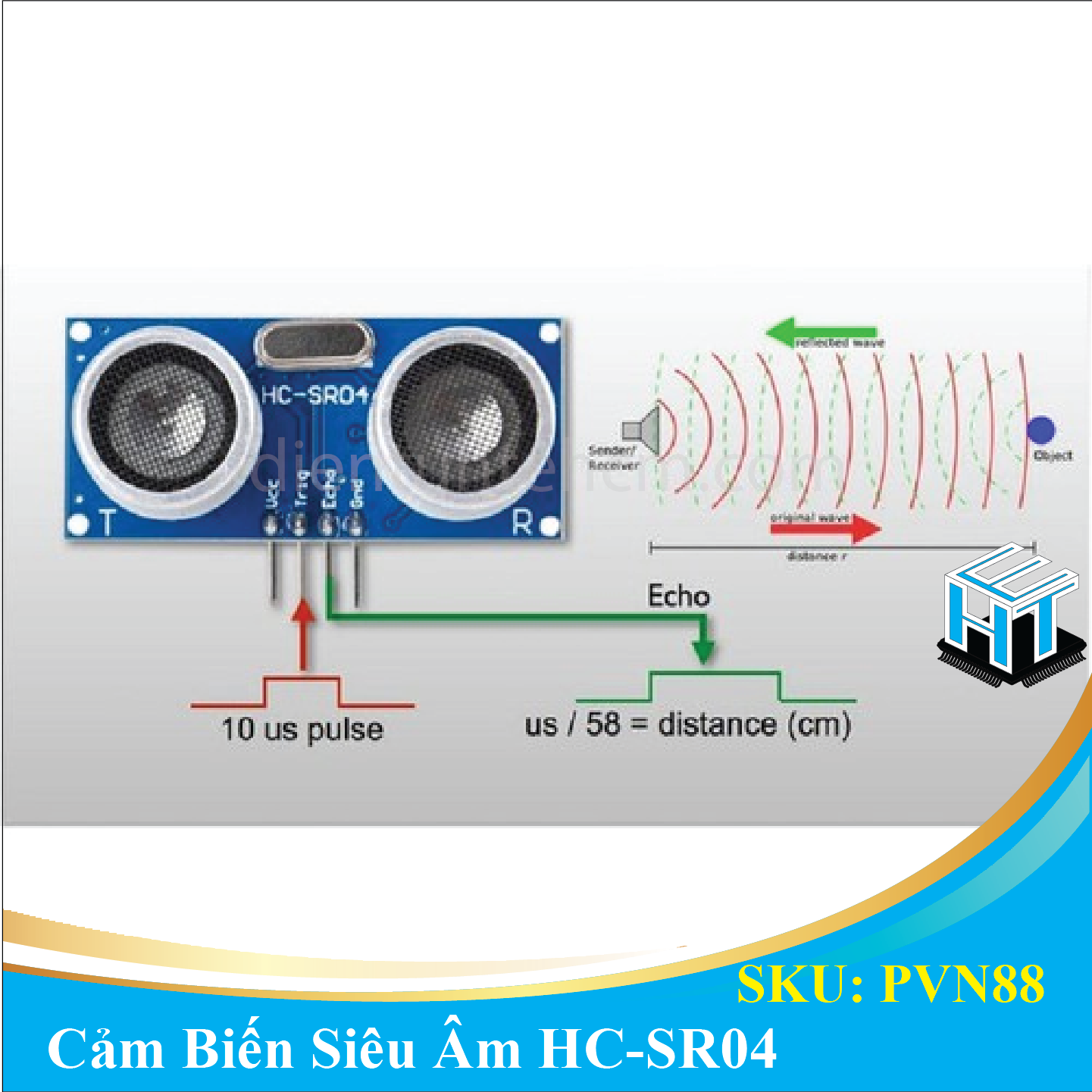 Cảm Biến Siêu Âm HC-SR04 Đo Khoảng Cách HTE LINH KIỆN ĐIỆN TỬ PRO