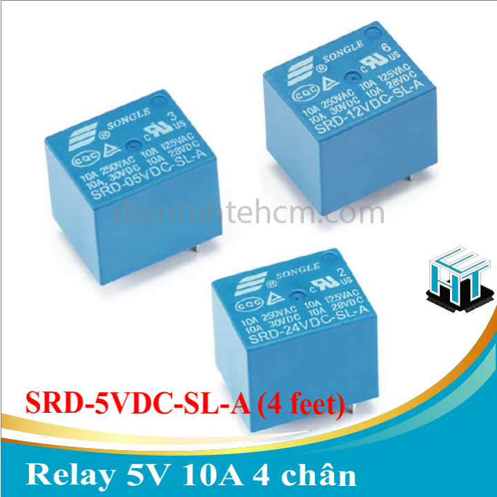 Relay 5V 10A 4 chân SRD-5VDC-SL-A HTE LINH KIỆN ĐIỆN TỬ PRO