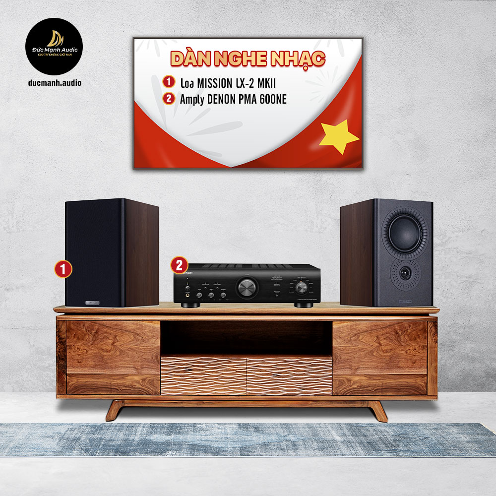 Loa Mission LX-2 MKII + Amply Denon PMA 600NE
