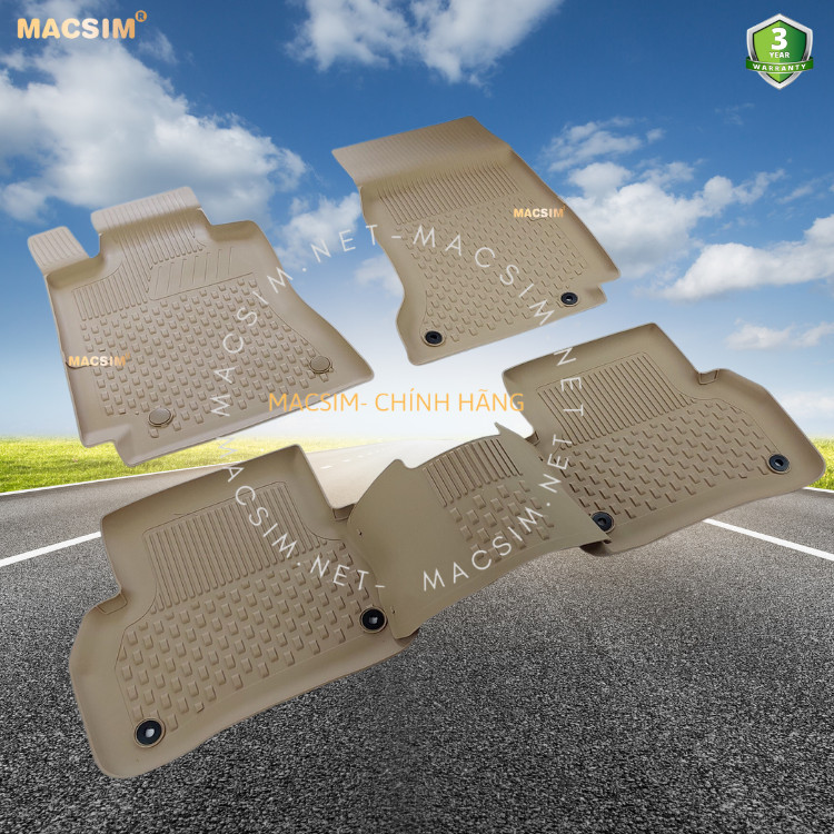 Thảm lót sàn ô tô nhựa TPE Silicon Mercedes C Series W205 2014-2020 Beige Nhãn hiệu Macsim ...