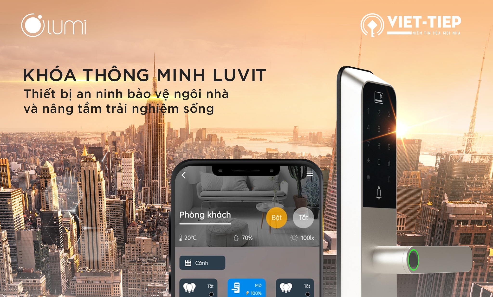 Khoá thông minh LUVIT - Dành cho cửa gỗ - Màu đen | NGÔI NHÀ ROBOTICS