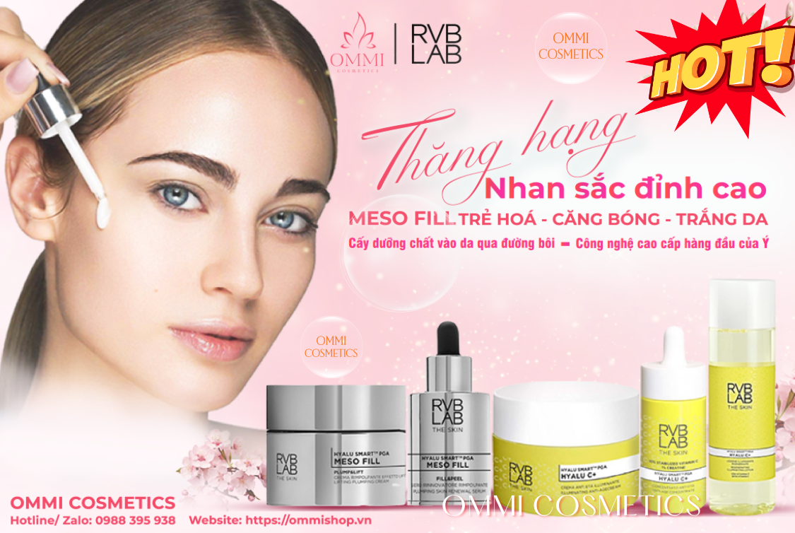 Kem dưỡng Meso Fill, thương hiệu mỹ phẩm cao cấp RVB LAB của Ý