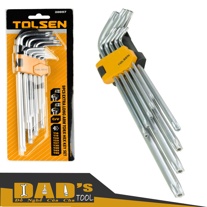 BỘ LỤC GIÁC BÔNG 9 CÂY T10-50 TOLSEN - 20056/57 | Đồ Nghề Của Cha