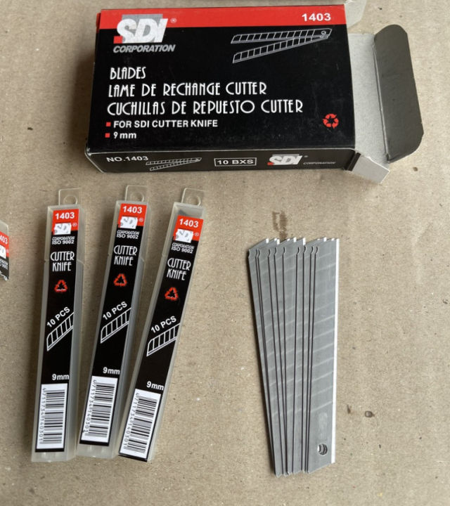 LƯỠI DAO RỌC GIẤY 9mm (Hộp 10 lưỡi) SDI 1403 | Đồ Nghề Của Cha