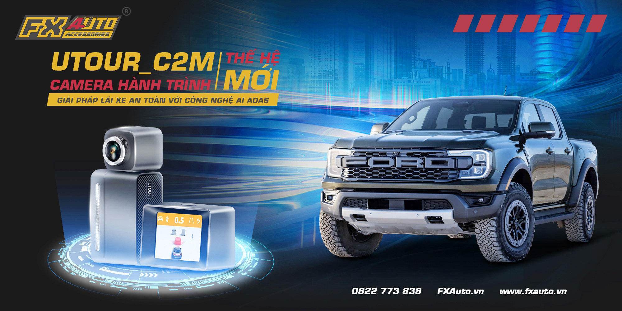 Giới Thiệu UTOUR C2M: Camera Hành Trình Đột Phá Với Công Nghệ AI ADAS FXAuto