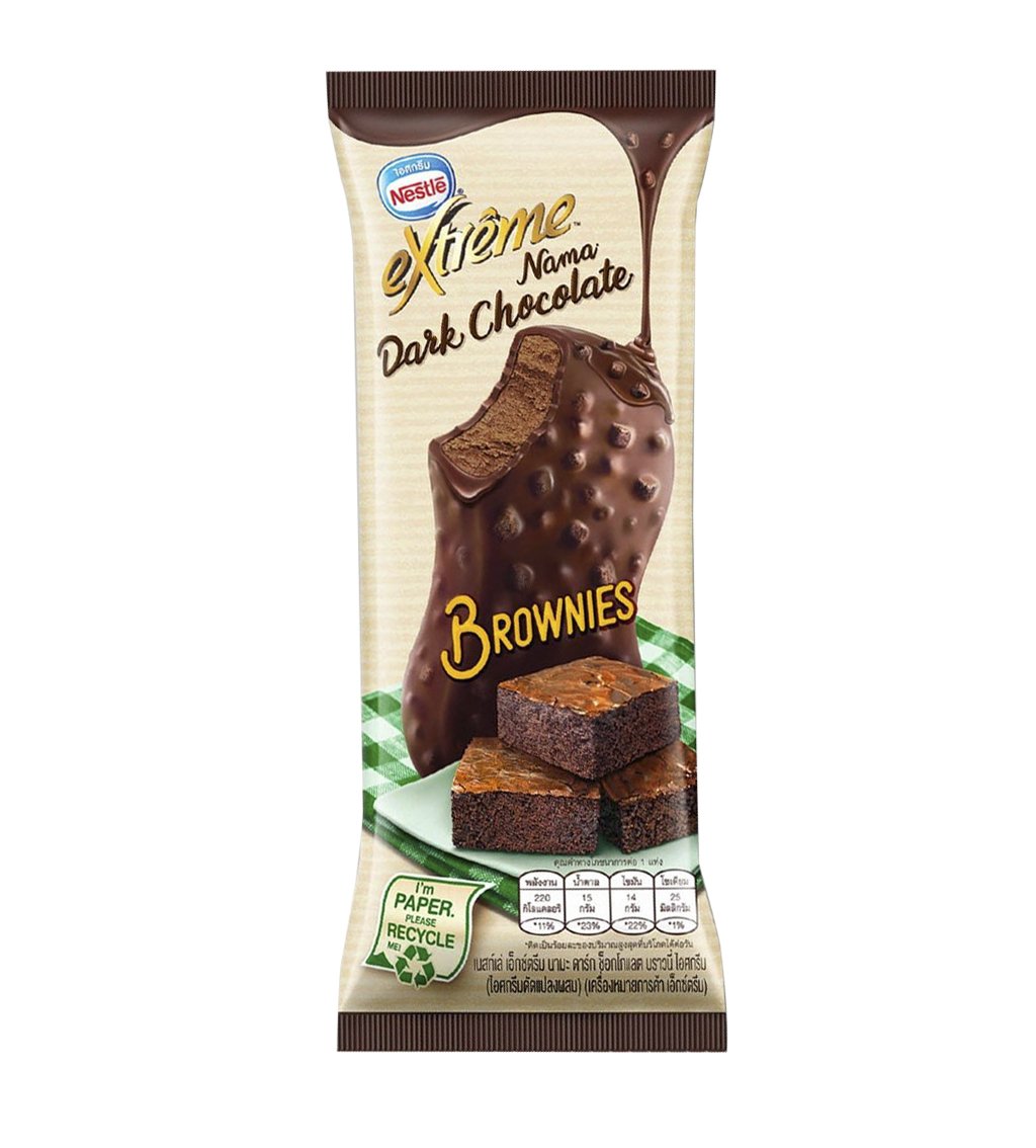 네슬레 익스트림 다크 초코 브라우니 아이스크림 NESTLE Kem Extreme Nama Dark Choco Brownies ...