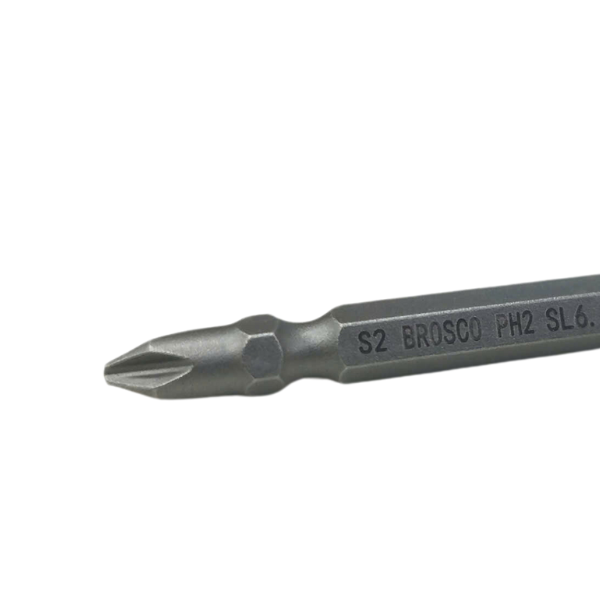 [Bán lẻ] Mũi vít hai đầu SL6-PH2 x 65mm bằng thép S2 Brosco BRPH2SL60C065