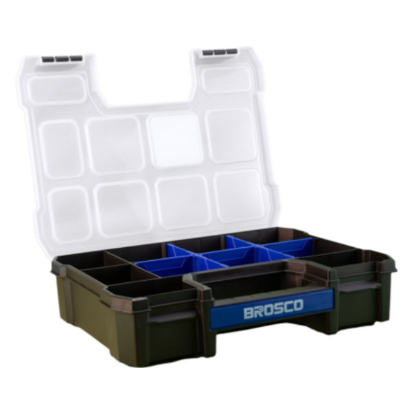 Hộp đựng đồ nghề 10 ngăn kích thước 29x22x6.7cm Brosco BR720290