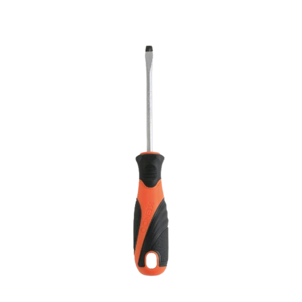 Tua vít dẹp bằng thép Cr-V tay cầm bọc cao su 6.5x1.2x200mm Kendo 20113