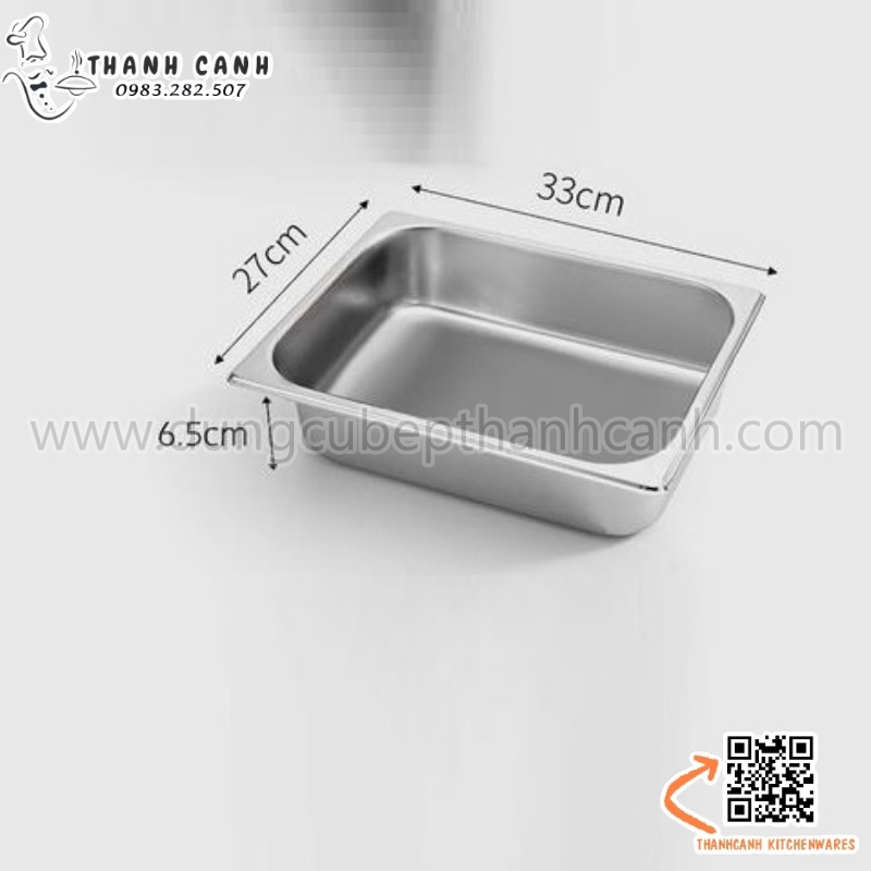 Khay inox GN 1/2, khay buffet 1/2, khay inox 1/2, khay topping