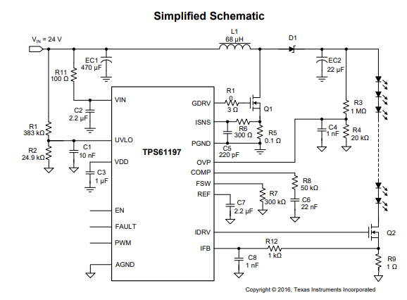 IC Led Driver TPS61197X TPS61197 61197 SOP-16 chính hãng TI