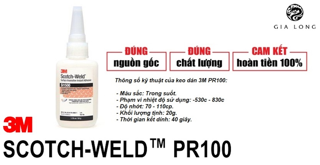 Keo dán đa năng 3M PR100 (20G) dùng để dán các vật dụng lại với nhau