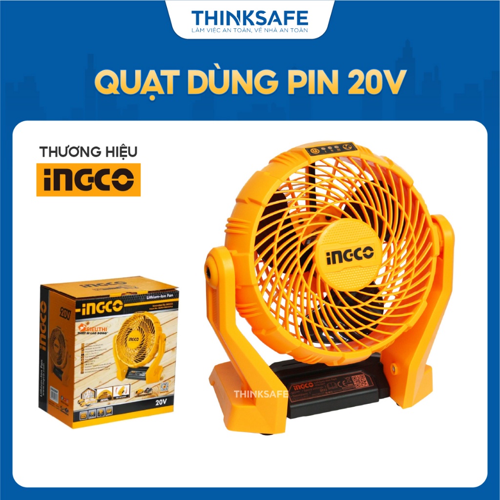 Quạt pin 20V INGCO CFALI2007, Điện áp 20V, Kích thước 7", chưa gồm Pin và đầu sạc - Thinksafe